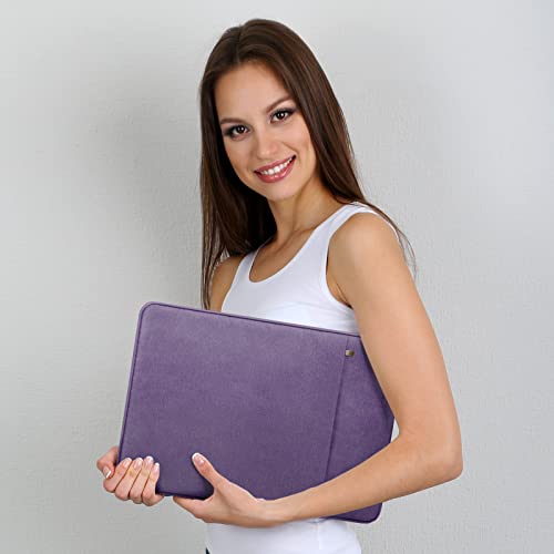MicaYoung 16 Inch Laptop Sleeve Case Water-Resistant Carrying Cover Bag with Front Pocket Retractable Handle Computer Protection Cover for MacBook 16 Inch,Purple