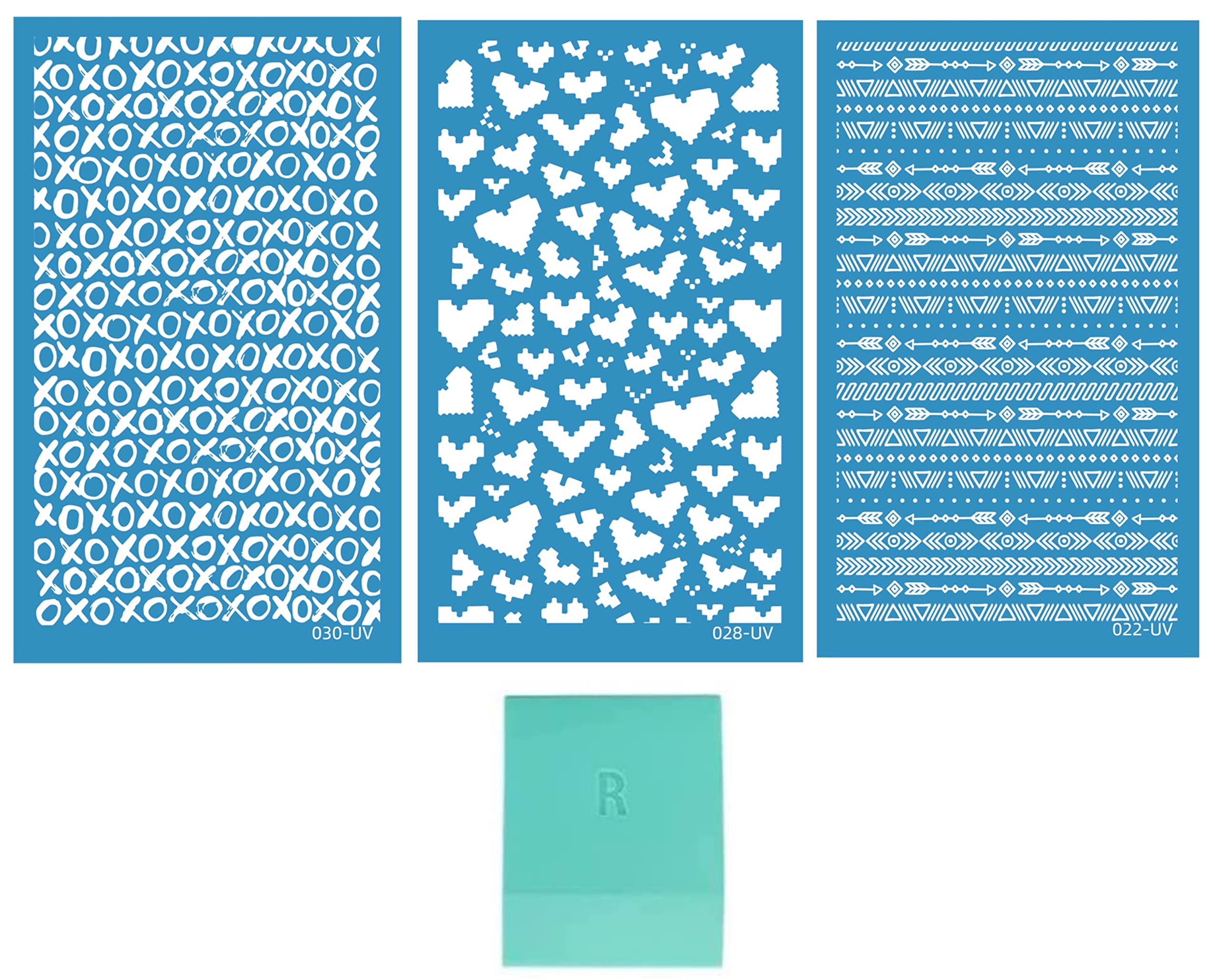Alinacutle Handmade Earring Printing Reusable Silk Screen Stencils Silkscreen Stencil for Jewelry Polymer Clay Stencil 3.8" x 6" & Squeegee