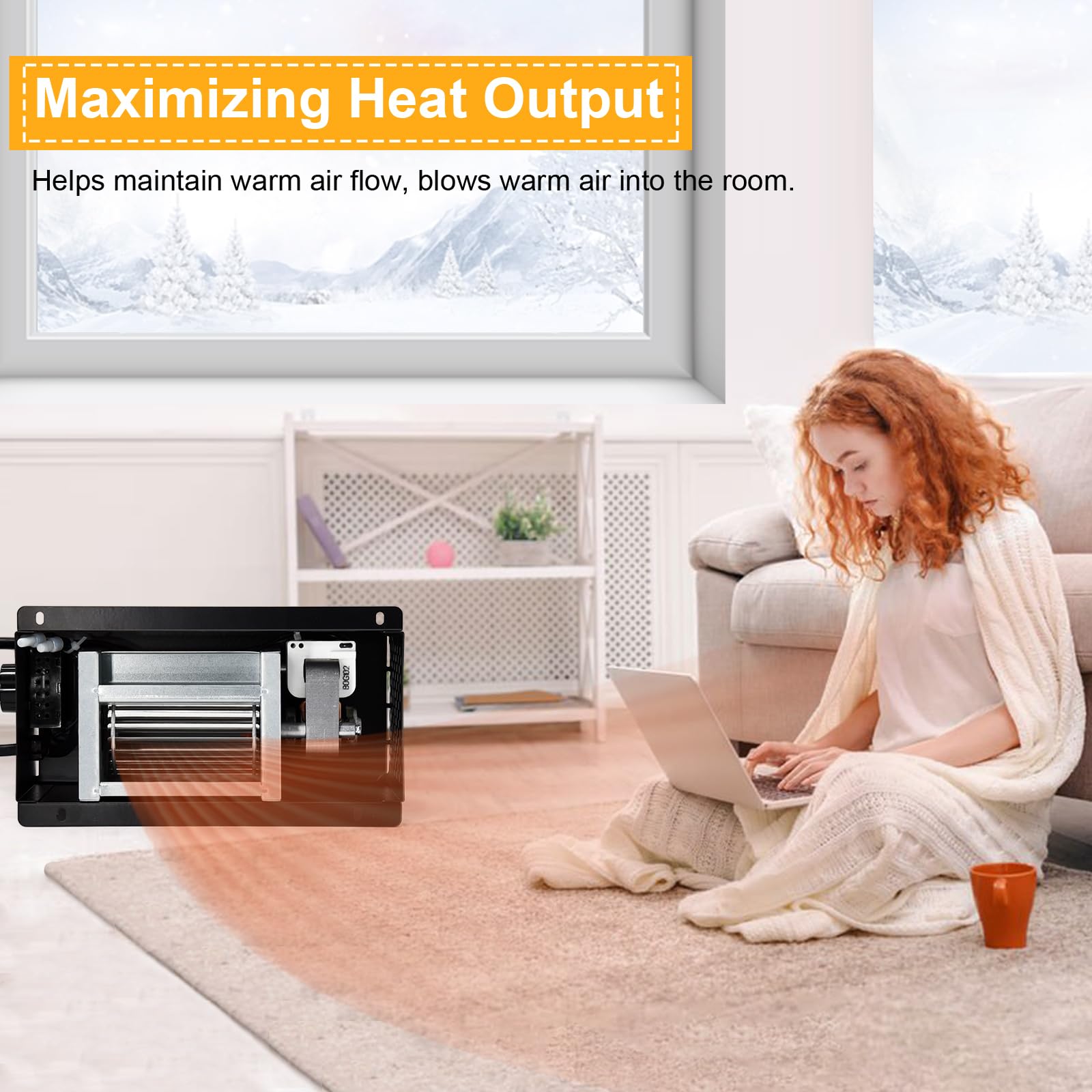 Criditpid PBAR-2427 Fireplace Blower Fan Kit for Vent Free Stove or Wood Burning Stoves, Blower for GHP Group Pleasant Hearth VFS2-PH30DT, VFS2-PH20DT, VFS-PH20DT Fireplace