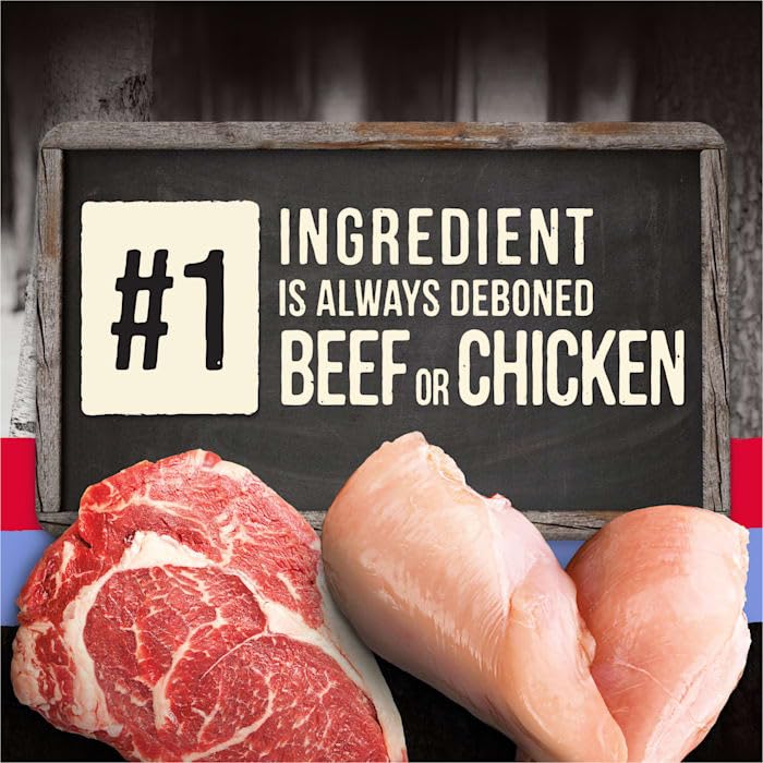 Merrick Backcountry Grain Free Premium Canned Dog Food, Variety Pack, Real Beef and Chicken Dinner Recipes - (Pack of 12) 9.5 lb. Cans