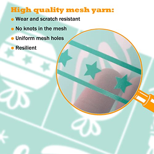 BOOLOOEN Silk Screen Stencils Self-Adhesive Mesh Transfer Stencil Reusable Washable Mesh Stencil for Wood Fabric DIY Home Decor 2pcs set 8.5x11inch (U.S. Flag)