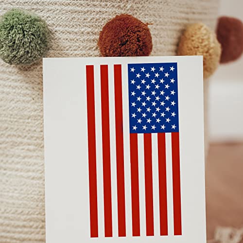 BOOLOOEN Silk Screen Stencils Self-Adhesive Mesh Transfer Stencil Reusable Washable Mesh Stencil for Wood Fabric DIY Home Decor 2pcs set 8.5x11inch (U.S. Flag)