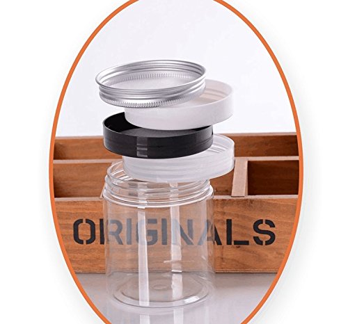 erioctry 250ml / 8Oz Jars PET Plastic Empty Cosmetic Containers Jars Cases with Silver Aluminum Lid Cream Lotion Box Ointments Bottle Food Bottle Makeup Pot Jar 6 Pack (8Oz/250ml)
