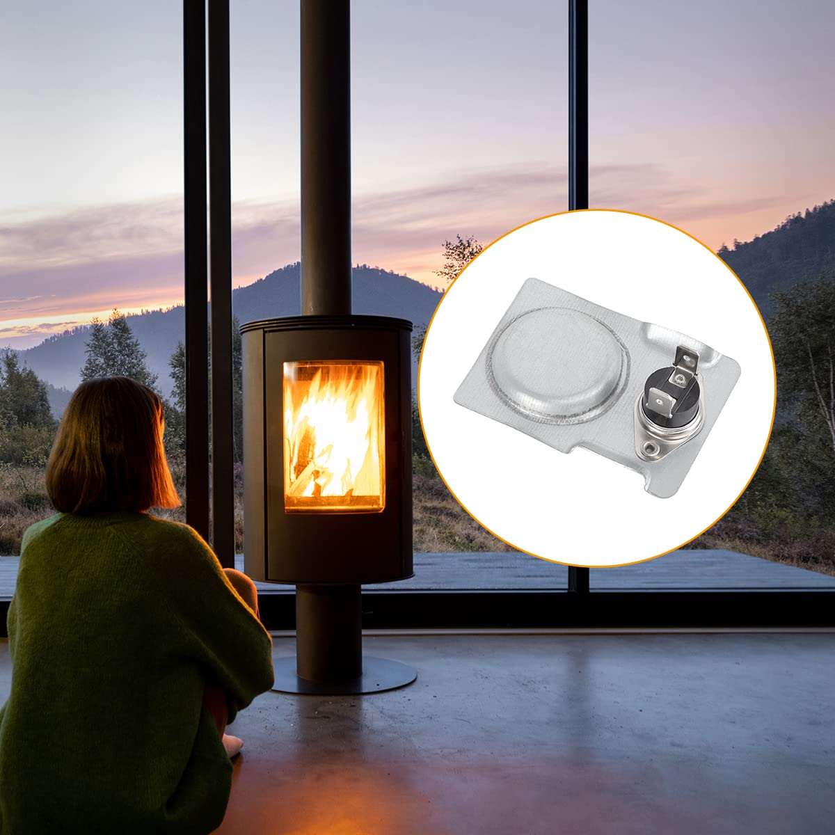 SafBbcue Fireplace Blower Thermostat Switch for Fireplace Fan Wood Stove Fan Turn On at Approx 120 F and Off at Approx 90 F -2 Pack