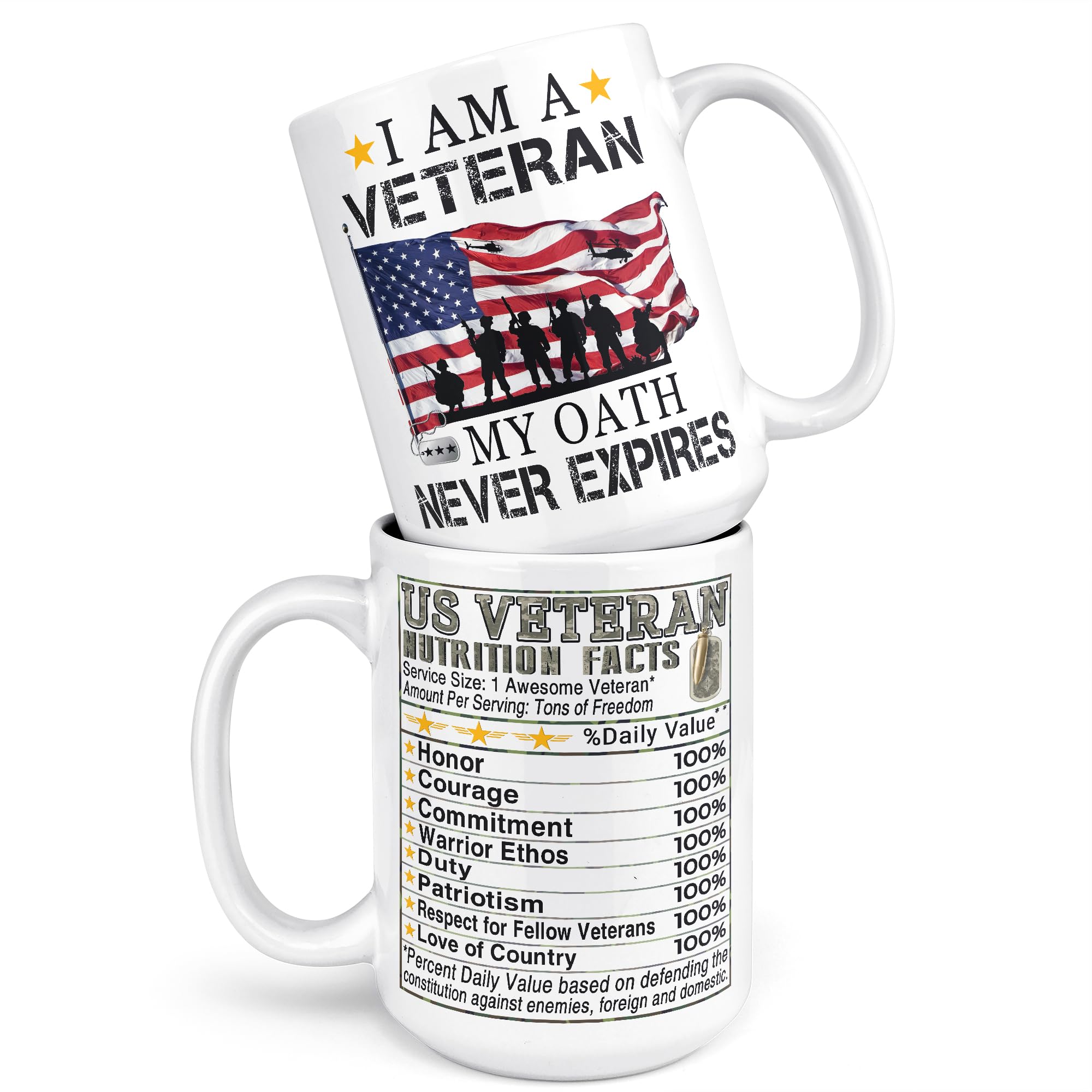 Military Veteran Coffee Mug, Veteran Mug, Funny Veteran Gifts, Military Gifts for Veterans, Proud US Army Veterans, Military Retirement Gifts, Veterans Day Gifts Idea White Coffee Mug 15 Oz