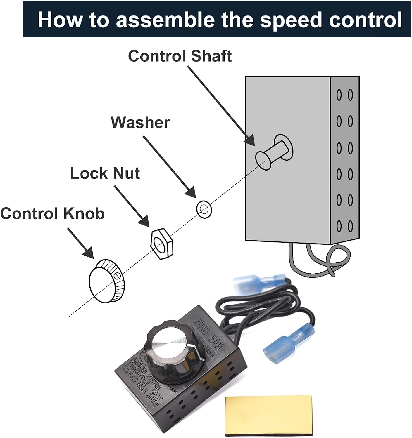 Hiorucet Fireplace Blower Fan Variable Rheostat Speed On/Off Switch Control and Magnetic Thermostat Switch with High Temperature Resistant Wire for Fireplace Blower Fan, Wood Stove, Gas Log Fireplace.