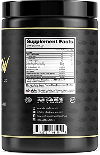 Anabolic Warfare Pump-N-Grow Muscle Pump Supplement Caffeine Free Pre Workout with L-Citrulline, L-Arginine, Beta-Alanine (Fruit Explosionâ 30 Servings)