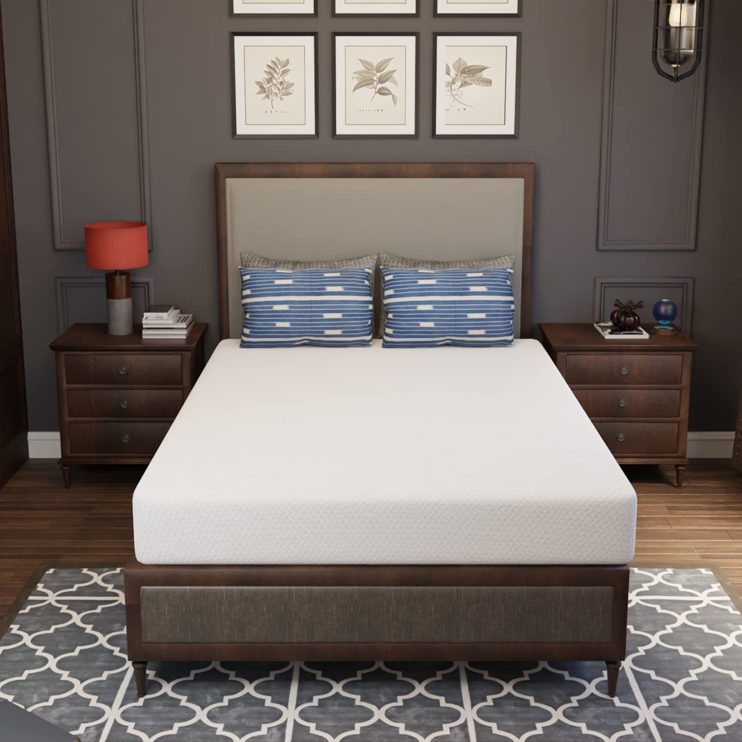 PayLessHere 8 inch Memory Foam Mattress Cooling Gel Green Tea Infused Mattress,Fiberglass Free,CertiPUR-US Certified,Cooler Sleep Supportive & Pressure Relief,Mattress in Box, White Full