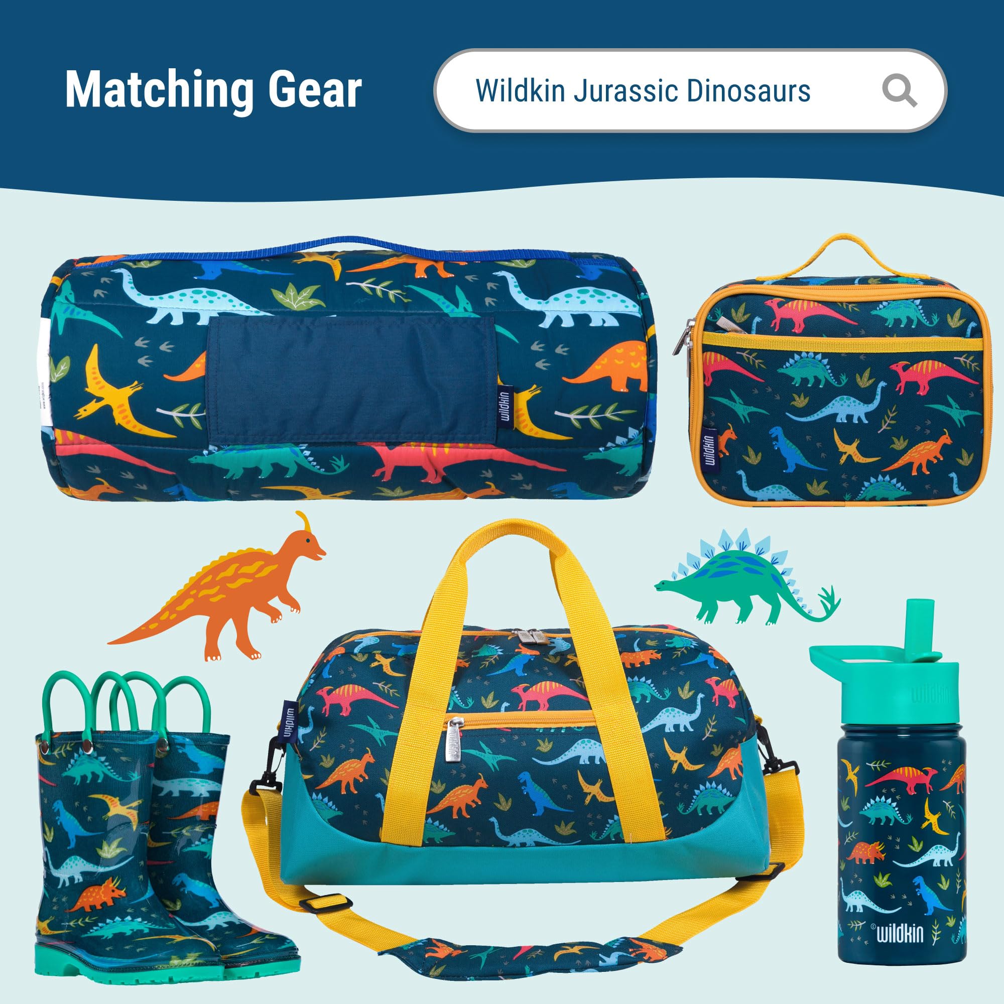 Wildkin 12-inch Kids Backpack β Padded, Adjustable, Ideal for Daycare & Travel - Jurassic Dinosaurs