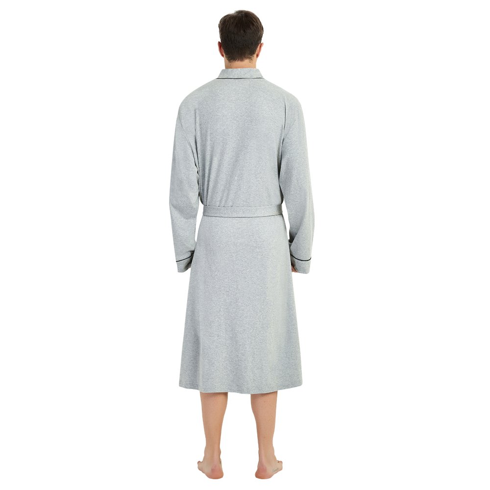 U2SKIIN Mens Cotton Robe Lightweight Knit Bathrobe(Grey, 2XL/3XL)