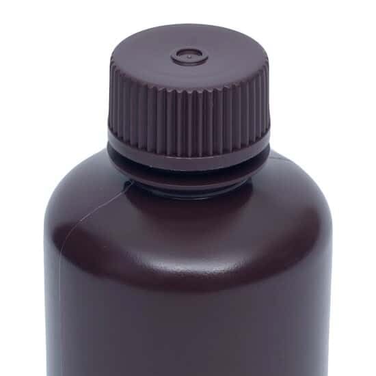 Cole-Parmer Essentials Amber Narrow-Mouth Plastic Bottle, HDPE, 125mL (4oz); 12/PK