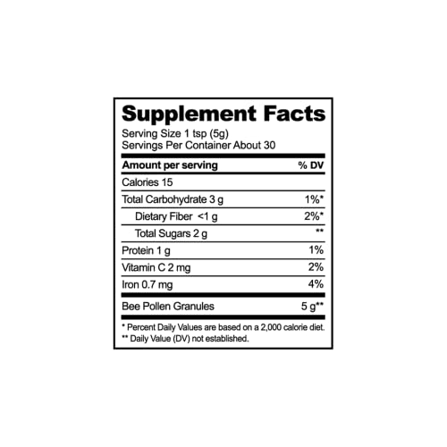 Beekeeper's Naturals - 100% Raw Bee Pollen Granules, Natural Preserved Enzymes, Source of Vitamin B, Minerals, Amino Acids & Protein - Paleo & Keto Friendly, Gluten Free (5.2 oz)