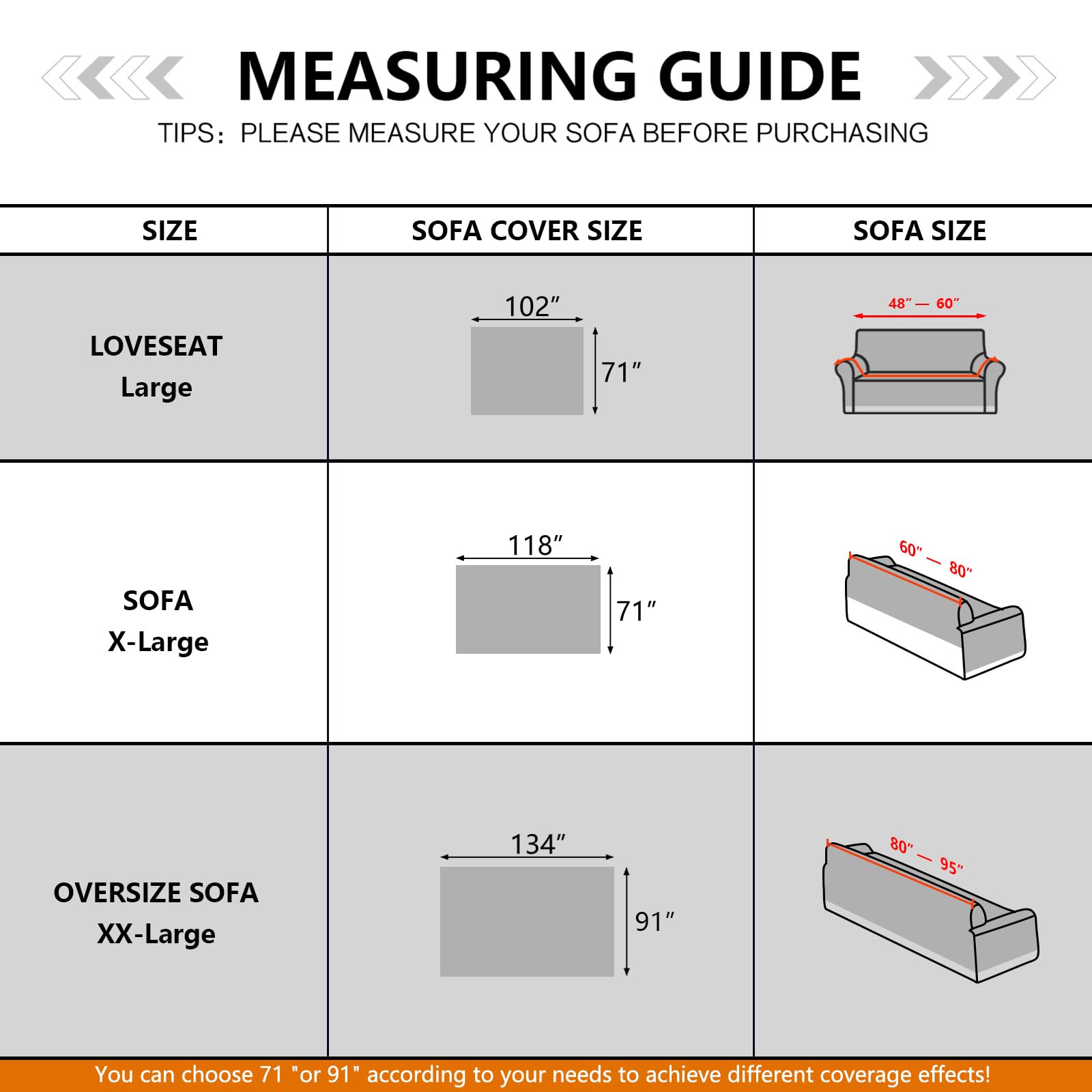MYSKY HOME Couch Covers for 2 Cushion Couch Sofa Slipcovers Geometrical Sofa Covers for Living Room Sectional Sofa Covers for Dogs (X-Large, 71" x 118", White)
