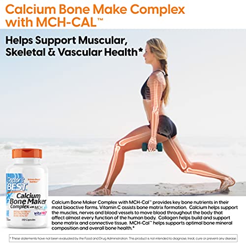 Doctor's Best Calcium Bone Maker Complex with MCHCal, Supports Bone Health, Muscular, Skeletal & Vascular Health, 180 Caps