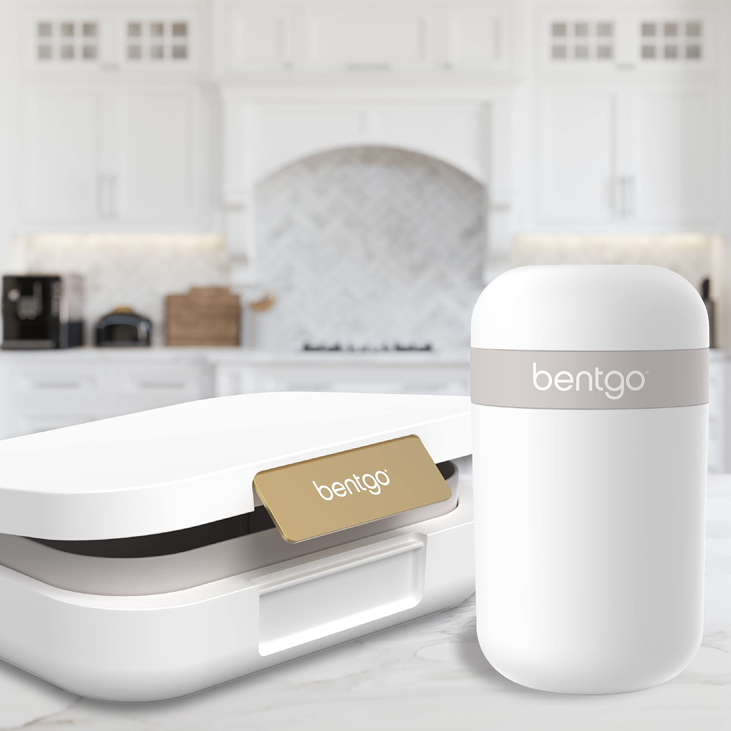Bentgo® Modern Bento-Style Lunch Box Set With Reusable Snack Cup (White)