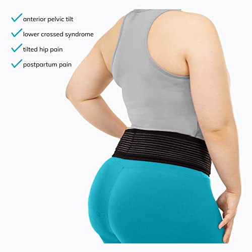 BraceAbility Anterior Pelvic Tilt Brace - Rotated Hip Posture Alignment Correction Belt for Tilted or Twisted Pelvis Girdle Pain, Posterior Pregnancy SPD Treatment, Lower Crossed Syndrome Support