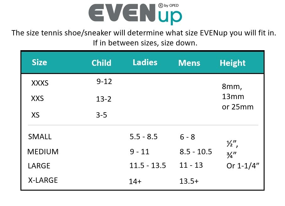 EVENup Shoe Balancer/Leveler - SMALL (fits MEN US size 6 to 8, WOMEN US size 5 to 8-1/2)