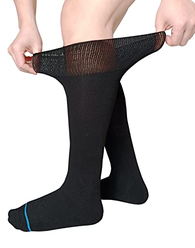 VEIGIKE Walking Boot Socks Replacement Sock Liner for Orthopedic Walker Brace,Tube Socks Under Air Cam Walkers and Fracture Boot Cast Surgical leg Cover Black 2 Pairs