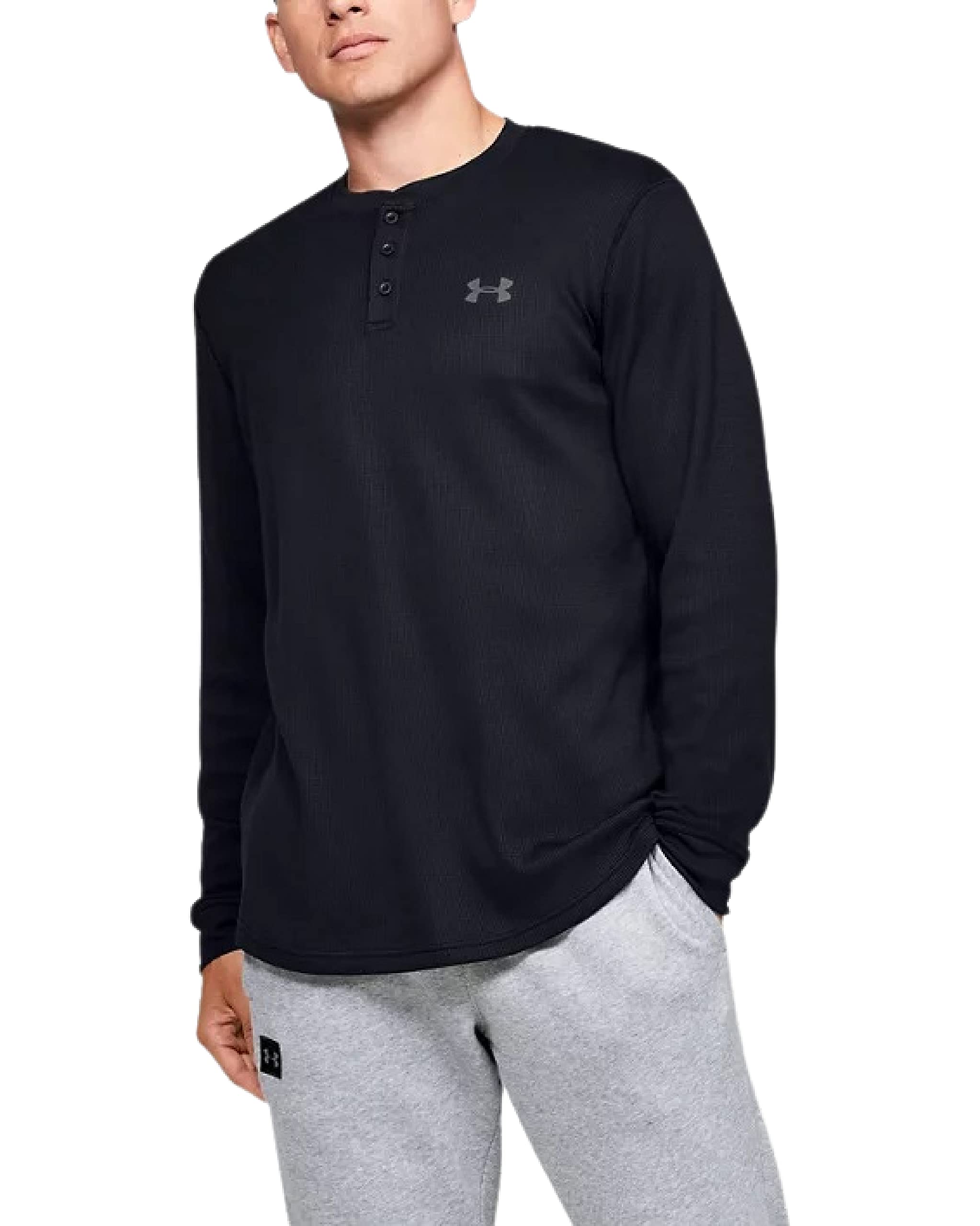 Under Armour Men's UA Waffle Henley LG Black