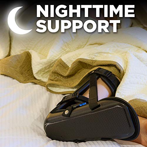 BraceAbility Sleeping Stretch Boot - Plantar Fasciitis Night Foot Splint Adjustable Achilles Tendonitis Brace for Fascia, Tendon and Calf Stretching, Heel and Bone Spur, Arch Pain Treatment (Medium)