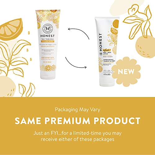 The Honest Company Hydrating Face + Body Lotion | Fast Absorbing, Naturally Derived, Hypoallergenic | Citrus Vanilla Refresh, 8.5 fl oz