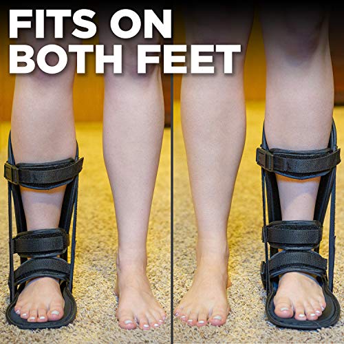 BraceAbility Sleeping Stretch Boot - Plantar Fasciitis Night Foot Splint Adjustable Achilles Tendonitis Brace for Fascia, Tendon and Calf Stretching, Heel and Bone Spur, Arch Pain Treatment (Medium)