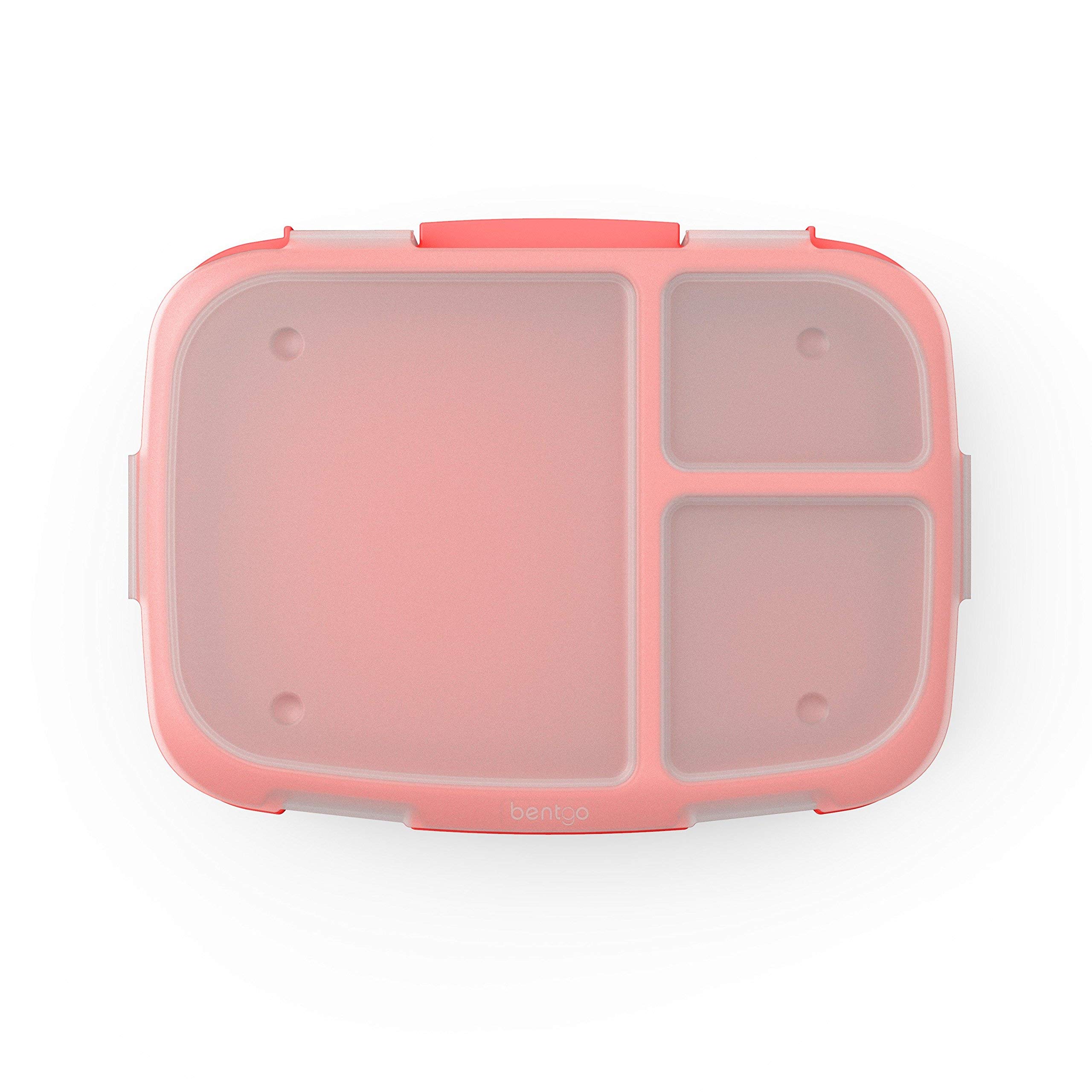 Bentgo Fresh Tray (Red) with Transparent Cover - Reusable, BPA-Free, 4-Compartment Meal Prep Container with Built-In Portion Control for Healthy At-Home Meals and On-the-Go Lunches