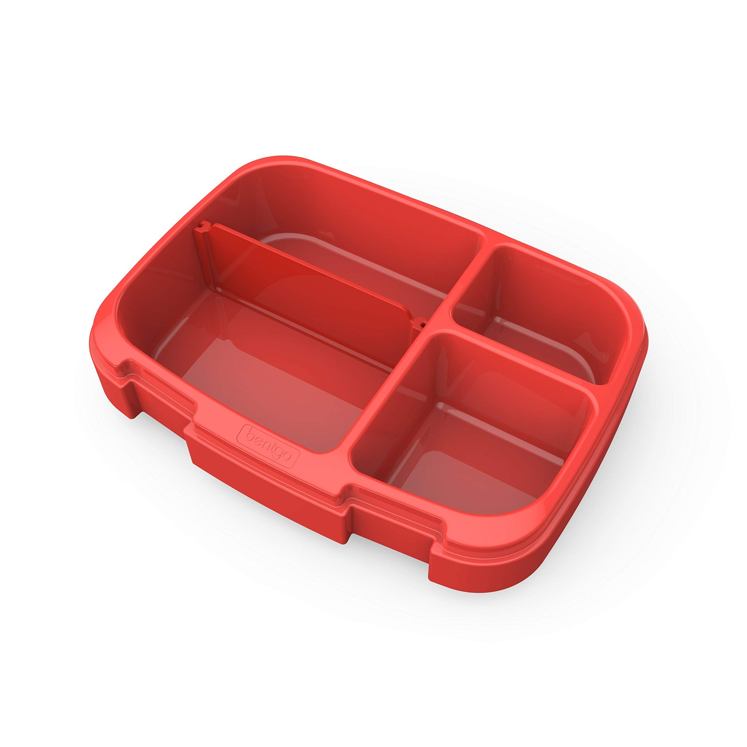 Bentgo Fresh Tray (Red) with Transparent Cover - Reusable, BPA-Free, 4-Compartment Meal Prep Container with Built-In Portion Control for Healthy At-Home Meals and On-the-Go Lunches