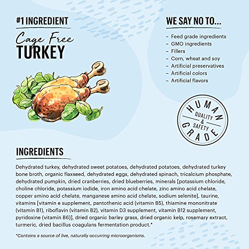 The Honest Kitchen Dehydrated Grain Free Turkey Cat Food, 2 lb Box