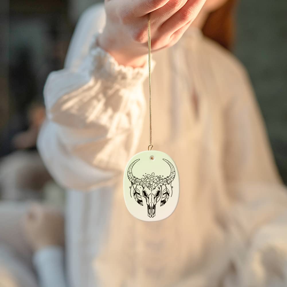 OLYCRAFT 4x5 Inch Clay Stencils Cattle Skull Pattern Silk Screen for Polymer Clay Flowers Cow Silk Screen Stencils Mesh Transfer Stencils Animal Theme Mesh Stencil for Polymer Clay Jewelry Making