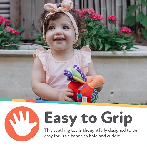 Nuby Teether Tugz Plush Silicone Teething Toy - Baby Teething Toy - 3+ Months - Bee