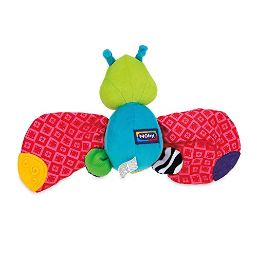 Nuby Teether Tugz Plush Silicone Teething Toy - Baby Teething Toy - 3+ Months - Bee