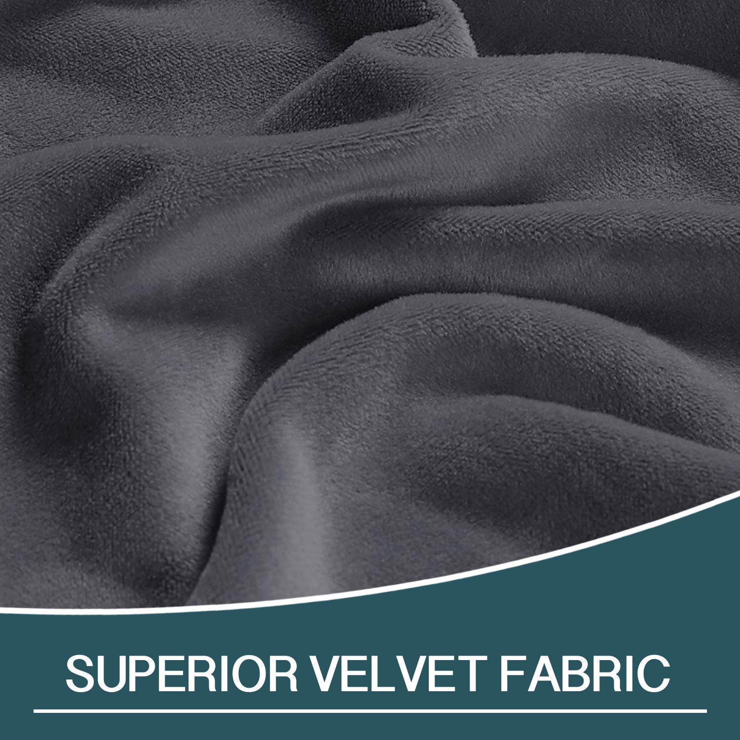 FantasDecor Chaise Lounge Velvet Luxury Covers for Living Room Indoor Stretch Slipcover for Chaise Lounge Ultra Soft Machine Washable, Grey