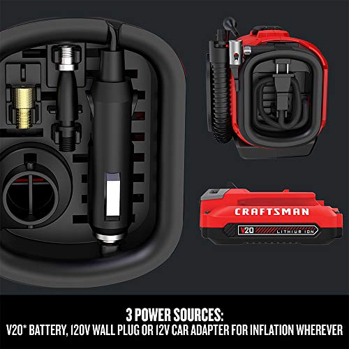 CRAFTSMAN V20 Inflator, Tool Only (CMCE520B) , Red