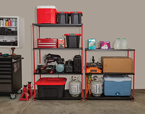 Craftsman 4-Shelf 6-Foot Tall Storage Rack for Garage and Workshop, Durable Powder-Coated Steel, Reinforced Adjustable-Height Steel Shelves - 2,400-Pound Capacity (CMXMSAJ94994)