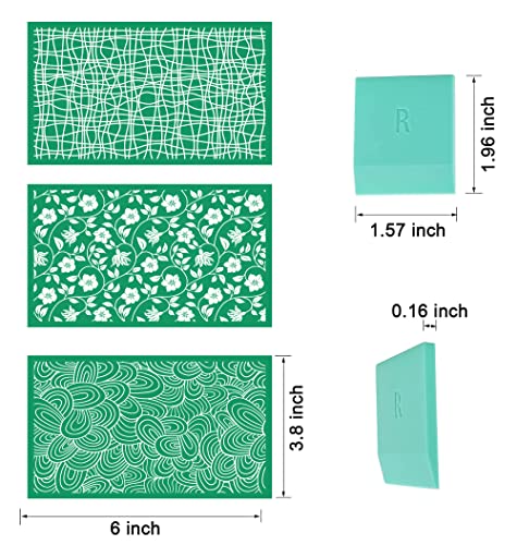 Alinacutle Polymer Clay Silk Screen Stencils for Earrings Printing DIY Jewelry, 3- Silkscreen Stencils & 1- Squeegee