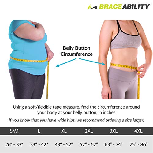 BraceAbility Elastic & Neoprene Compression Back Brace | Lumbar, Waist and Hip Support Belt for Sciatica Nerve Pain, Low Back Ache & Pain Relief while Sleeping, Working, Exercising, Walking (Large)