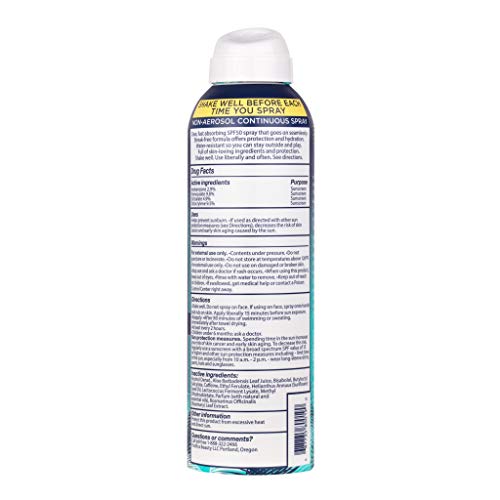 Pacifica Beauty Sun + Skincare Sport Sunscreen Spray With Coconut Probiotic, SPF 50, 6 Fl.Oz