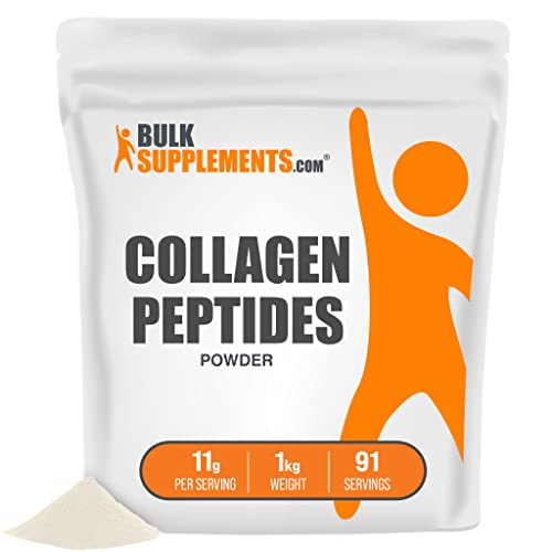 BULKSUPPLEMENTS.COM Collagen Peptides Powder - Hydrolyzed Collagen Powder, Collagen Supplement - 11g of Bovine Collagen Powder per Serving - Collagen Powder Unflavored (1 Kilogram - 2.2 lbs)