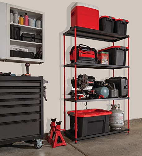 Craftsman 4-Shelf 6-Foot Tall Storage Rack for Garage and Workshop, Durable Powder-Coated Steel, Reinforced Adjustable-Height Steel Shelves - 2,400-Pound Capacity (CMXMSAJ94994)
