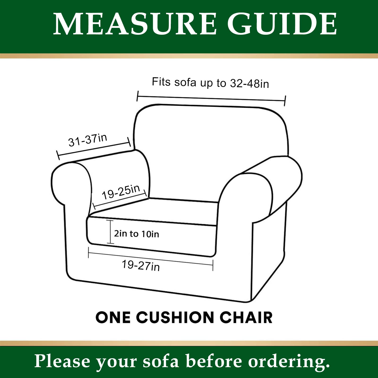 CRFATOP 2 Piece Chair Covers Stretch Sofa Covers Couch Slipcovers Washable Armchair Sofa Couch Slipcover Furniture Protector with Elastic Bottom for Living Room, S, A13