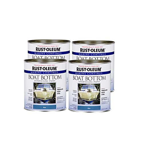 Rust-Oleum 207013-4PK Marine Boat Bottom Antifouling Paint, Blue