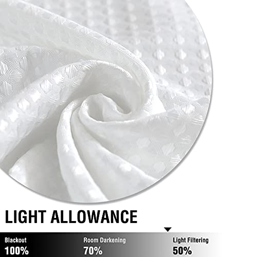 jinchan White Kitchen Curtains 36 Inch Tier Curtains Waffle Woven Textured Cafe Curtains Half Window Curtain Set Rod Pocket Light Filtering for Bathroom Sink Laundry Room Basement RV 2 Panels