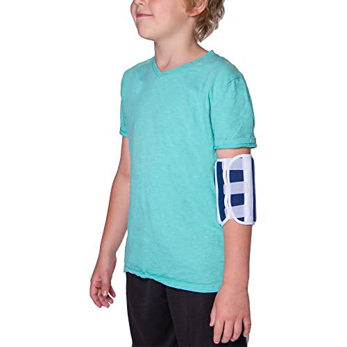 BraceAbility Infant Elbow Immobilizer Splint & Arm Restraint Wrap for Babies | Prevent Thumb Sucking, Face Touching, Scratching, Pulling IV Tubes (XS)