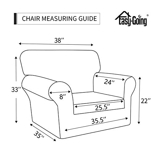 Easy-Going 2 Pieces Microfiber Stretch Chair Slipcover β Spandex Soft Fitted Sofa Couch Cover Washable Furniture Protector with Elastic Bottom Kids Pet Wine