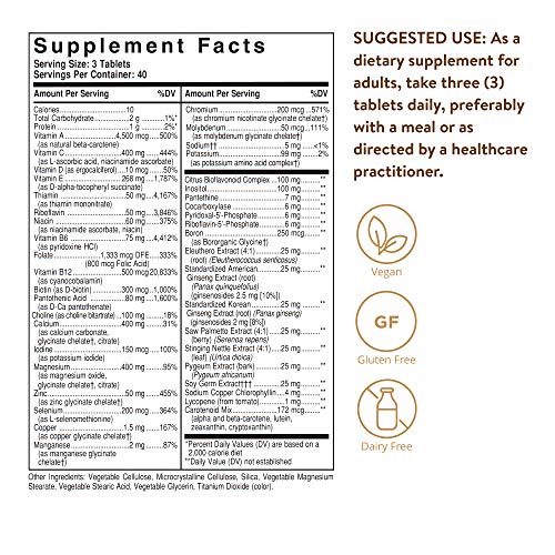 Solgar Male Multiple, 120 Tablets - Multivitamin, Mineral & Herbal Formula for Men - Advanced Phytonutrient - Vegan, Gluten Free, Dairy Free - 40 Servings