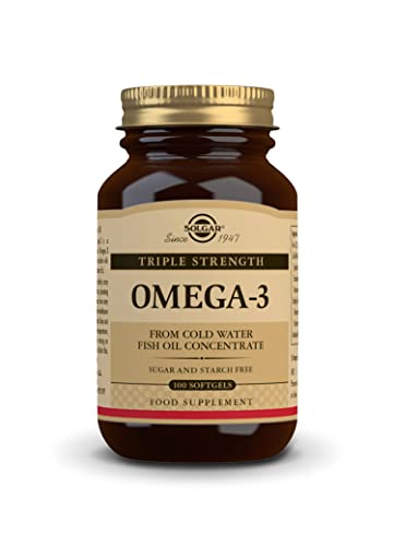 Solgar Triple Strength Omega-3 950 mg, 100 Softgels - Supports Cardiovascular, Joint & Skin Health - Heart Healthy Supplement - Essential Fatty Acids - Non GMO, Gluten/ Dairy Free - 100 Servings