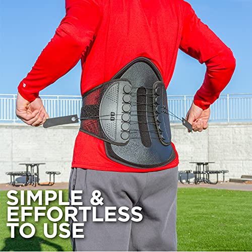 BraceAbility Lumbar Decompression Back Brace - Adjustable Semi-Rigid Lumbosacral Corset Belt for Discectomy, Laminectomy, Disc Injury, Back Muscle Spasms, Pre and Post Surgery Protection (Medium)