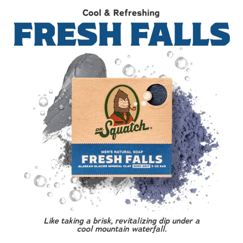 Dr. Squatch Men's Cologne and Natural Bar Soap - Glacial Falls Natural Cologne and Fresh Falls and Coconut Castaway Men's Bar Soap - Smell like a crisp forest waterfall - Natural Cologne for men