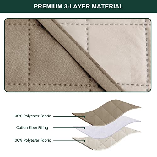 CHUN YI Recliner Chair Cover Reversible Small Recliner Slipcover for Dogs Seat Width to 25 Inch Washable Recliner Chair Protector with Elastic Adjustable Strap for Kids and Pets (Small, Khaki)